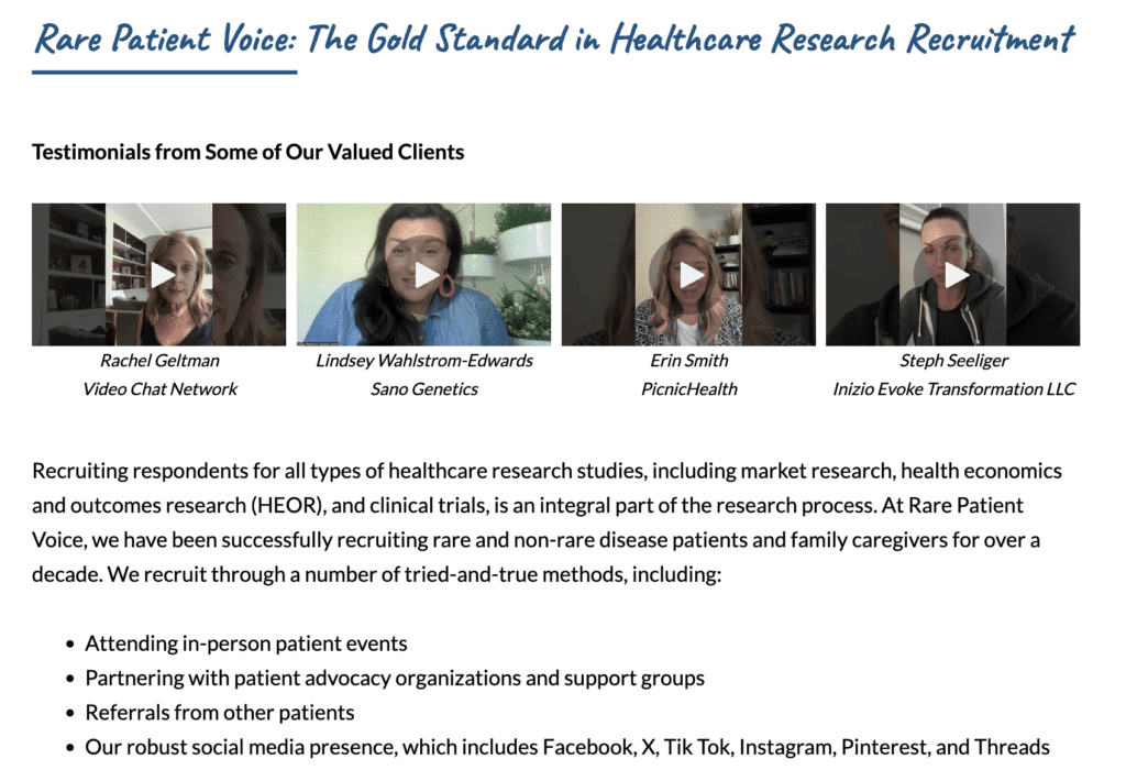 Providing patients and caregivers a voice - Rare Patient Voice